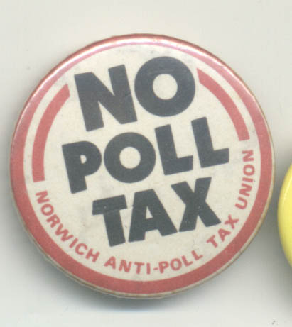 Norwich Anti Poll Tax Union from the Badge Collectors Circle Archive