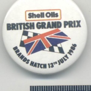 Shell oil British Grand Prix 1986 from the Badge Collectors Circle Archive